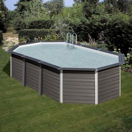 GRE Composite Pool-Set 'Avantgarde' 386 x 154 x 664 cm mit Sandfilter und Trittleiter