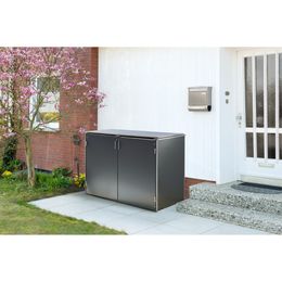 Br&uuml;gmann TraumGarten Br&uuml;gmann TraumGarten M&uuml;llbox-System 'Binto HPL' schiefer 125 x 149 x 87 cm, 2er-Variante
