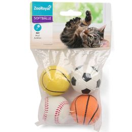 ZooRoyal Katzenspielzeug Spielb&auml;lle aus Moosgummi 4er Set
