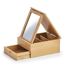 zeller Schmuckk&auml;stchen Bambus 25 x 11,2 x 19 cm mit Spiegel