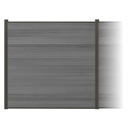Elephant Zaun-Komplettset 'Roma Line' WPC grau mit Pfosten anthrazit zum Aufschrauben 565 x 180 cm