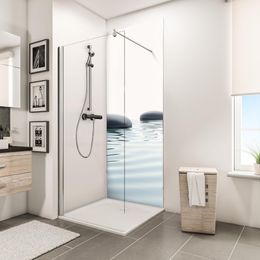 Schulte Duschr&uuml;ckwand 'DecoDesign' Motiv Zen-Steine & Wasser, 90 x 210 cm