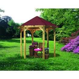 Karibu Pavillon 'Lissabon' naturfarben 235 x 208 x 199 cm
