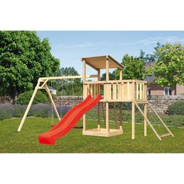 Karibu Spielturm 'Anna' naturbelassene nordische Fichte 107 x 270 x 107 cm