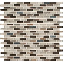 Mosaikfliese 'Autumn' Materialmix beigebraun 30,5 x 30,5 cm