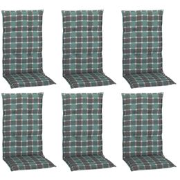 Beo Hochlehner-Auflagenset 'B&uuml;sum' t&uuml;rkis/grau 50 x 118 x 6 cm 6 St&uuml;ck