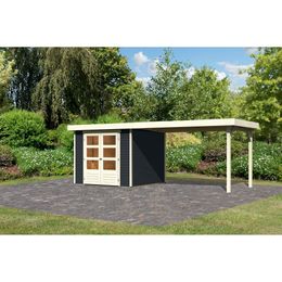 Karibu Gartenhaus-Set 'Raskola 3,5' anthrazit mit Schleppdach 528,5 x 211 x 262 cm