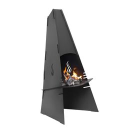 ADURO Gartenkamin Stahl schwarz 60 x 124 x 58 cm