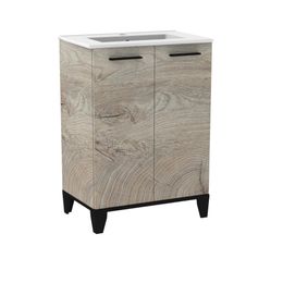 Fackelmann Waschbecken mit Unterschrank 'TE-A' nature oak 61 x 86,4 x 40 cm