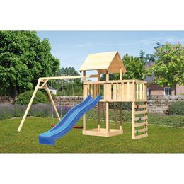 Karibu Kinderspielturm 'Lotti' naturbelassene nordische Fichte 107 x 291 x 107 cm