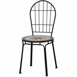 Gartenstuhl 'Stella' stapelbar Stahl schwarz/braun/beige 43 x 93,5 x 49 cm