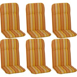 Beo Hochlehner-Auflagenset 'Edremit' orange/wei&szlig; 47 x 114 x 5 cm 6 St&uuml;ck
