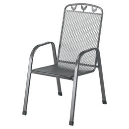 Greemotion Gartenstuhl 'Toulouse' stapelbar Stahl grau 56 x 98 x 69 cm