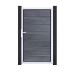 GroJa Einzeltor 'Solid Grande' BPC/Aluminium steingrau/silber 100 x 180 cm