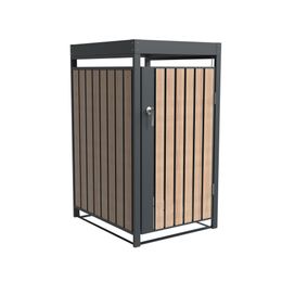 WESTMANN M&uuml;lltonnenbox 'Planta' bepflanzbar anthrazit/Holzoptik 84 x 68 x 124 cm