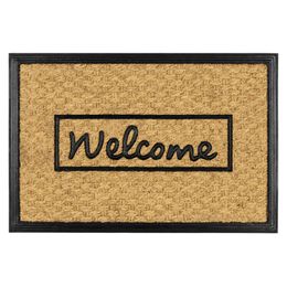 Fu&szlig;matte 'Boucara Welcome Border' naturfarben/schwarz 40 x 60 cm