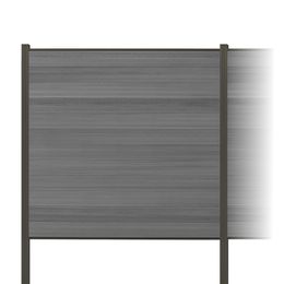 Elephant Zaun-Komplettset 'Roma Line' WPC grau mit Pfosten anthrazit zum Einbetonieren 751 x 180 cm