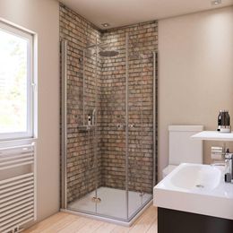 Breuer Duschr&uuml;ckwand Maueroptik grau/beige 150 x 255 cm