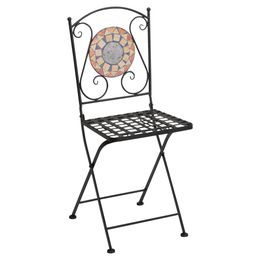 Gartenstuhl 'Prato' klappbar Stahl schwarz/terrakottafarben 49 x 88 x 39 cm