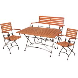 Garden Pleasure Gartenm&ouml;belset 'Wien' f&uuml;r 4 Personen Stahl