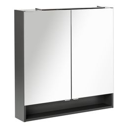 Fackelmann LED-Spiegelschrank 'Luna' anthrazit 80 x 80 x 15,5 cm