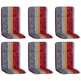 Beo Hochlehner-Auflagenset 'Elmira' bordeaux/grau 47 x 114 x 5 cm 6 St&uuml;ck