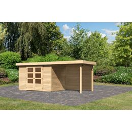 Woodfeeling Gartenhaus 'Dornhan 4' Flachdach Set 2, 302 x 217 x 211 cm, naturbelassen