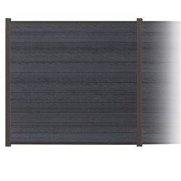 Elephant Zaun-Komplettset 'Roma Line' WPC anthrazit mit Pfosten zum Aufschrauben 751 x 18 cm