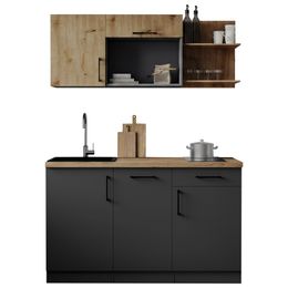 respekta K&uuml;chenzeile 'Oliver' mit E-Ger&auml;ten eichefarben/grau 145 cm