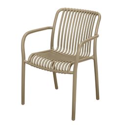 Gartenstuhl 'Frida' stapelbar Kunststoff beige 53 x 81 x 55 cm
