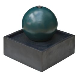 Ubbink Wasserspiel 'Steni' petrol Kugel mit LED-Beleuchtung 50 x 50 x 53 cm