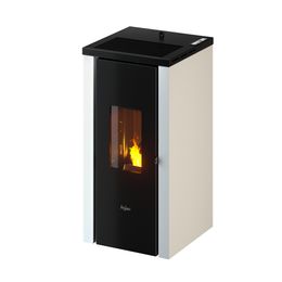 Pegaso Pelletofen 'Vera' Stahl schwarz/wei&szlig; 7 kW
