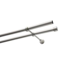 Gardinia Gardinenstangen-Set 'Ally' edelstahl 2-l&auml;ufig 240 cm