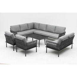 Mandalika Loungem&ouml;belset 'Madri Nero' Aluminium 5-teilig