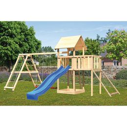 Karibu Kinderspielturm 'Lotti' naturbelassene nordische Fichte 107 x 291 x 107 cm