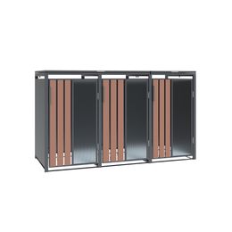 WESTMANN M&uuml;lltonnenbox 'Status 3' anthrazit/Holzoptik 198 x 80 x 116 cm