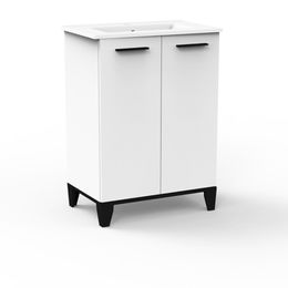 Fackelmann Waschbecken mit Unterschrank 'TE-A' mit Unterschrank wei&szlig; 61 x 86,4 x 40 cm
