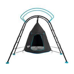 TP-Toys Kletterger&uuml;st 'Ufo' Stahl schwarz/blau mit H&auml;ngesessel 122 x 217 x 201 cm