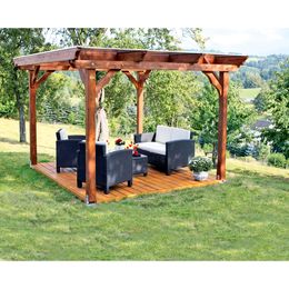 Pavillon 'Marseille' holzfarben 350 x 327 cm