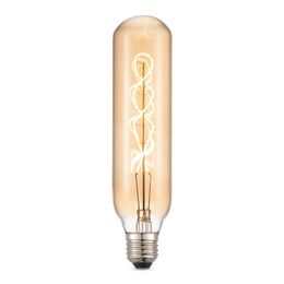 Besselink Licht LED-Leuchtmittel 'Tube Spiral' dimmbar Zylinder gold E27 4 W 280 lm warmwei&szlig;