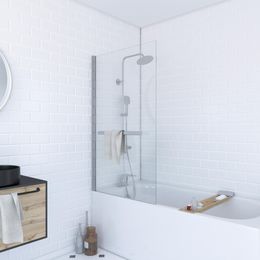 Badewannenfaltwand silbern 1-teilig 85 x 150 cm