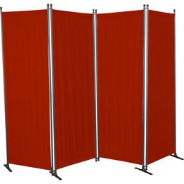 Angerer Freizeitm&ouml;bel Paravent 4-teilig Bezug Polyethylen bordeaux 165 x 228 cm