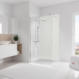 Schulte Duschr&uuml;ckwand 'DecoDesign' Steinoptik wei&szlig; 100 x 210 cm