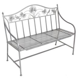 Garden Pleasure Gartenbank 'Talin' 2-Sitzer Eisen silbern 111 x 84 x 52 cm