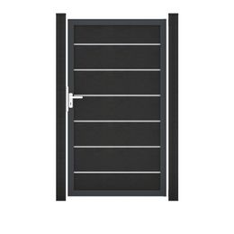 GroJa Einzeltor 'Solid Grande Premium' BPC/Aluminium Universal DIN anthrazitgrau/anthrazit 100 x 180 cm