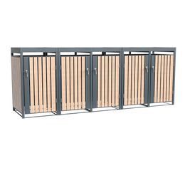 WESTMANN M&uuml;lltonnenbox 'Planta' bepflanzbar anthrazit/Holzoptik 84 x 332 x 124 cm