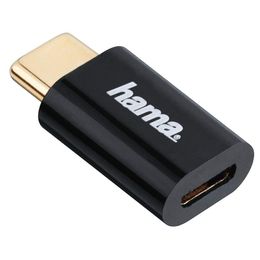 Hama Adapter schwarz/vergoldet Micro-USB auf USB-C-Stecker