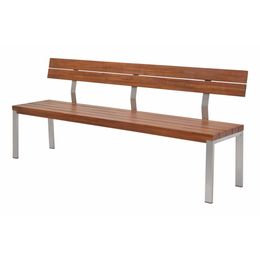 Gartenbank 'Aurelia' 4-Sitzer Edelstahl braun 195 x 83,5 x 51 cm
