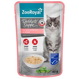 ZooRoyal Katzennassfutter 'Delikate Suppe Seelachsfilet & Spinat' 40 g