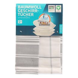 Vivess Geschirrt&uuml;cher Baumwolle bunt sortiert 50 x 70 cm 2 St&uuml;ck